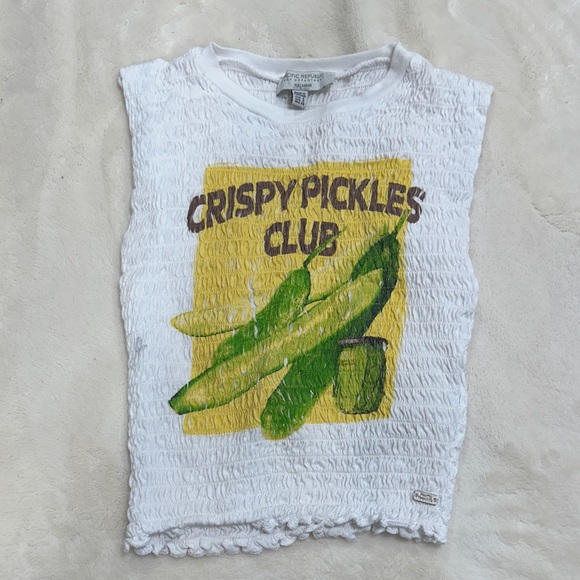 Pull&Bear | Tops | Pullbear Crispy Pickles Club Cropped Tank Top | Poshmark